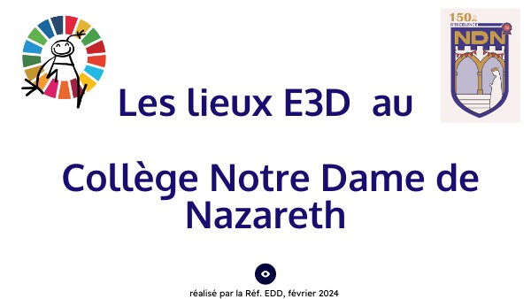 Lieux E3D au Collège NDN | Genially