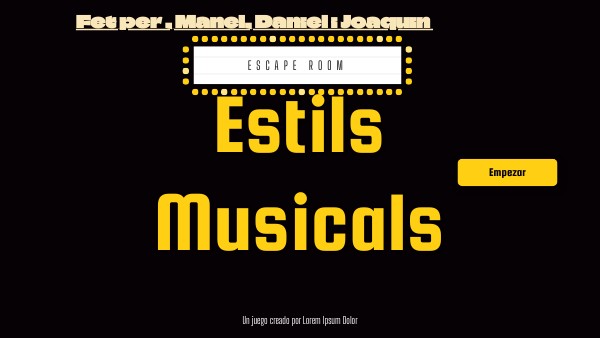 ESCAPE ROOM estils musicals | Genially