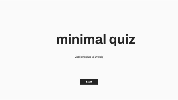 Quiz minimaliste