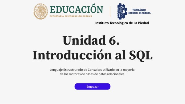 Presentación Introducción al SQL | Genially