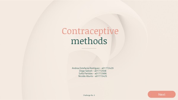 Challenge 3. Contraceptive methods | Genially
