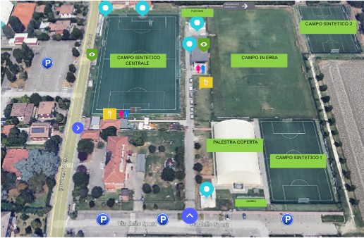 Mappa centro sportivo REAL SALA BOLOGNESE