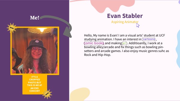 Evan's bio