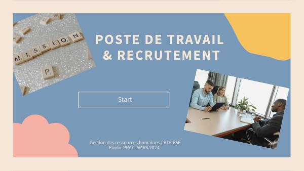 Poste de travail & recrutement | Genially