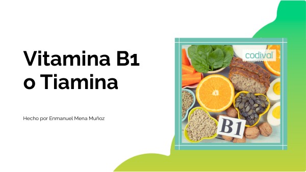 Vitamina B1 o Tiamina | Genially