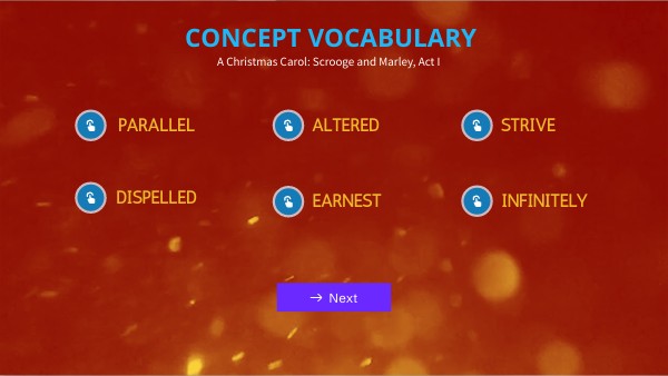 Concept Vocabulary & Word Study: A Christmas Caro Interactive Glossary ...