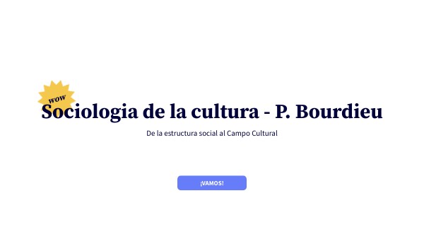 Sociología de la cultura de P. Bourdieu, De la estructura social al Ca | Genially