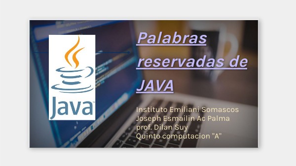 palabras reservadas de java | Genially