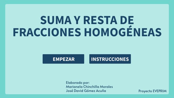 Suma y resta de fracciones homogéneas | Genially