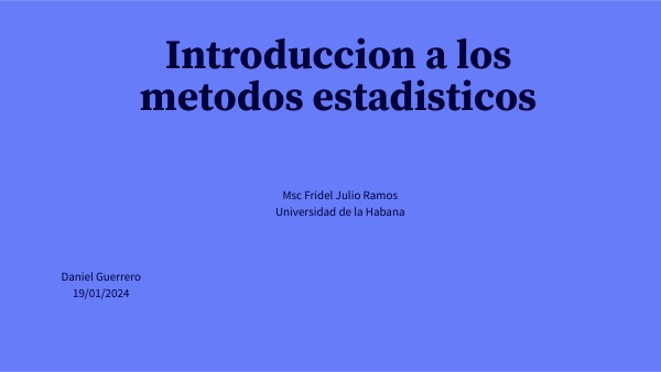 Introducción a los métodos estadísticos | Genially