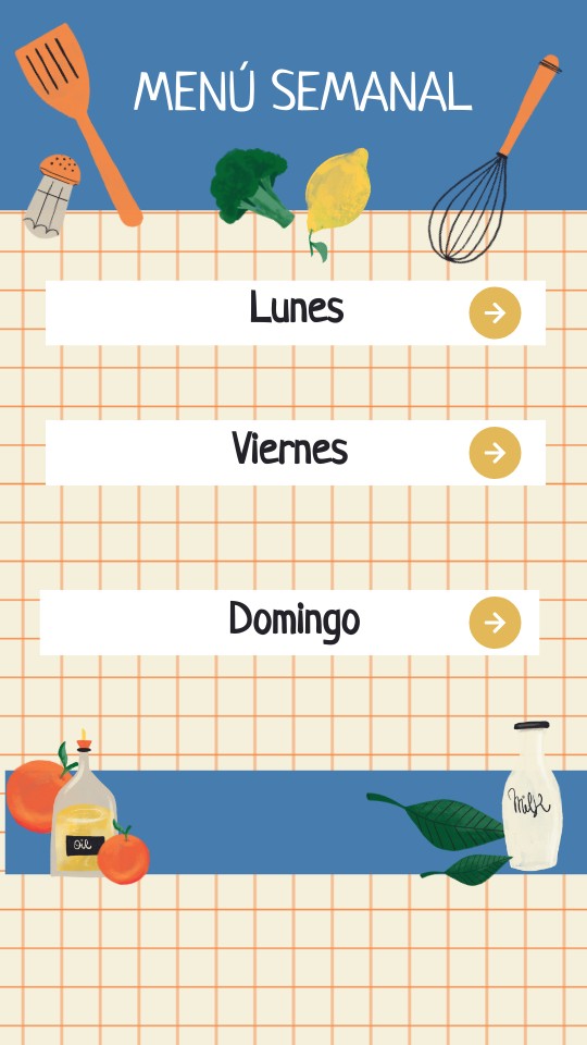 MENÚ SEMANAL MÓVIL | Genially