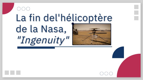 La fin de l'hélicoptère Ingenuity | Genially