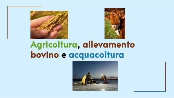 Agricoltura, allevamento e acquacoltura | Genially