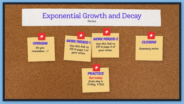 Exponential Growth and Decay Notes 1/25/2024 | Genially