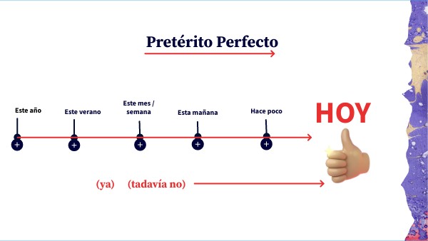 Pretérito Perfecto linea del tiempo