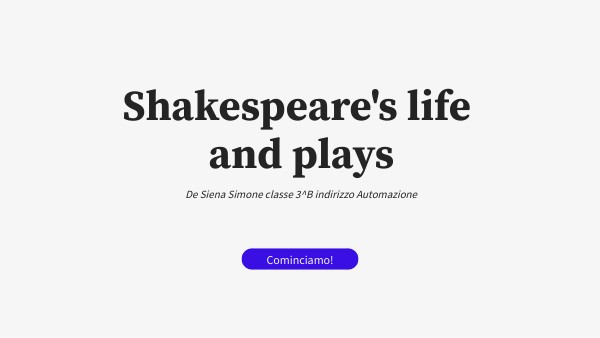Shakespeare's life and plays (ENG) | Genially