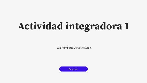 Actividad integradora 1 | Genially