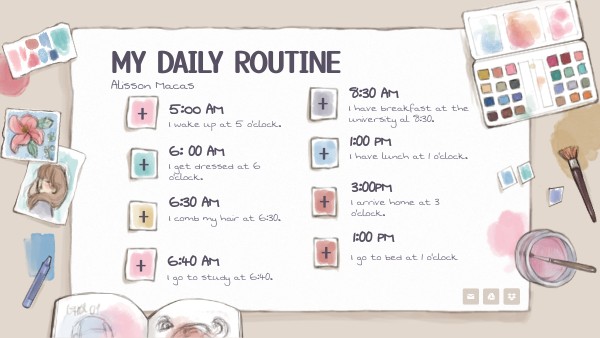 daily routine | Genially
