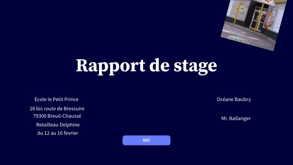 rapport de stage | Genially