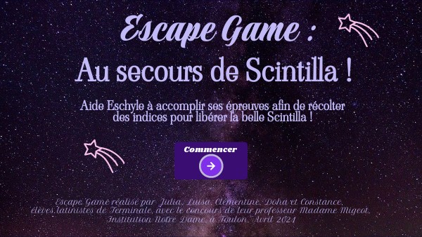 Constellations : Au secours de Scintilla | Genially