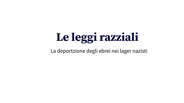 Le leggi razziali | Genially