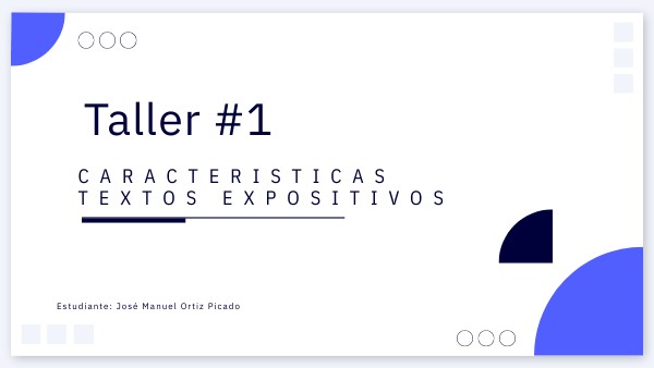 Taller 1 Caracteristicas textos Expositivos