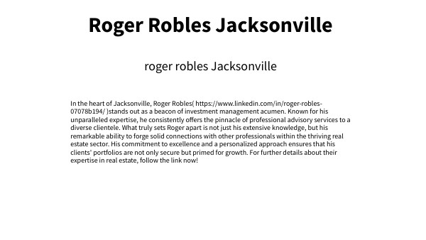 Roger Robles Jacksonville