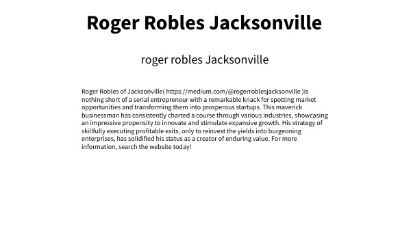 Roger Robles Jacksonville