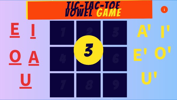 TIC-TAC-TOE VOWELS GAME