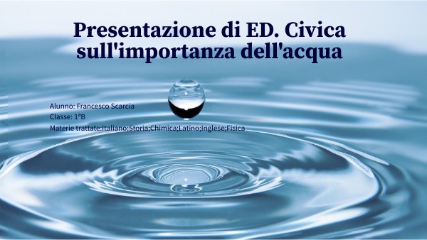 Presentazione Sull' importanza dell'Acqua | Genially