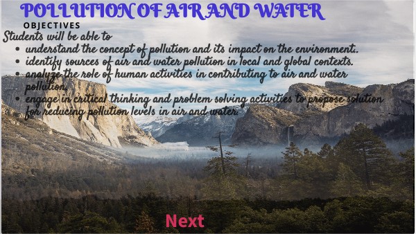 Pollution of air and water | Genially
