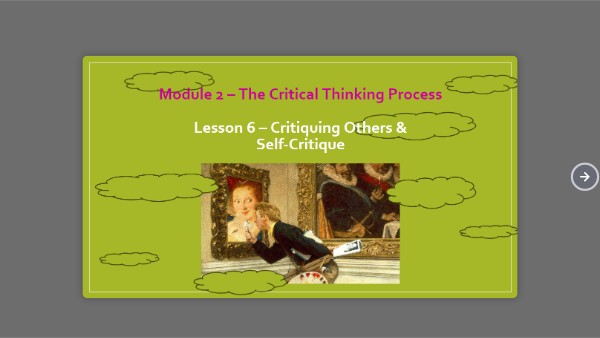 Lesson 2.6: Critiquing Others and Self-Critique
