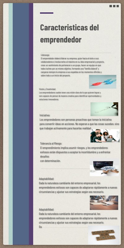 Características del Emprendedor | Genially