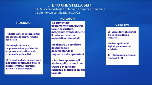 PRESENTAZIONE LESSON PLAN: " E TU CHE STELLA SEI?