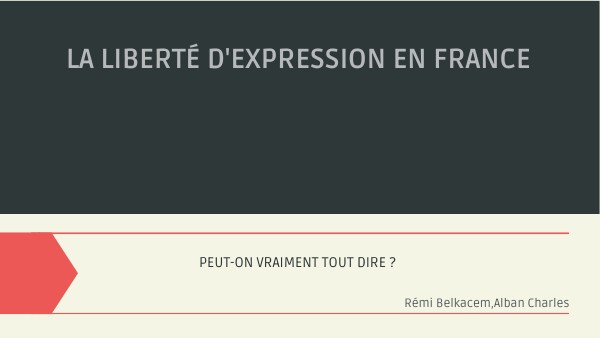 Exposé liberté d’expression | Genially