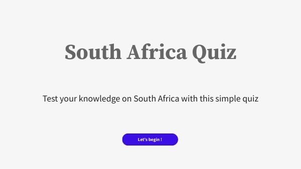 South Africa quiz | Genially