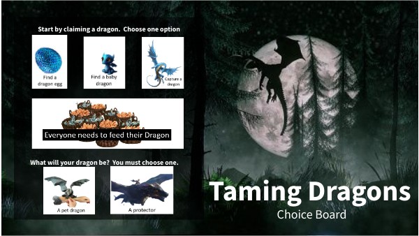 Dragon Choice Board Template