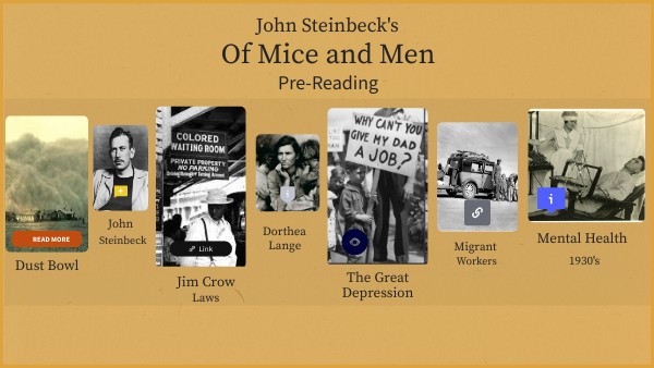 Pre-Reading Of Mice and Men | Genially