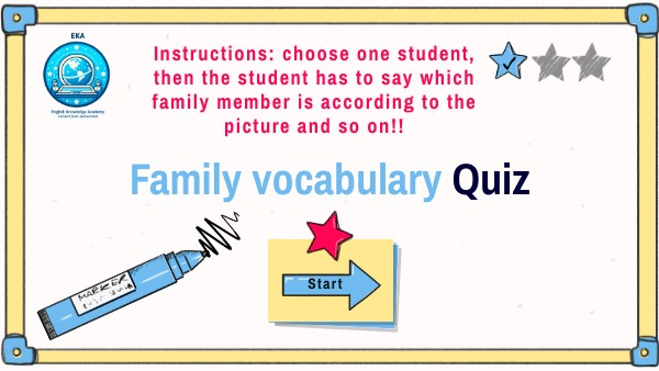 Family vocabulary quiz-starter 1 | Genially