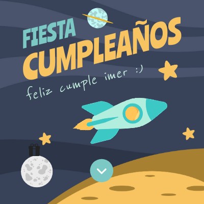 Tarjeta interactiva cumpleaños espacial | Genially