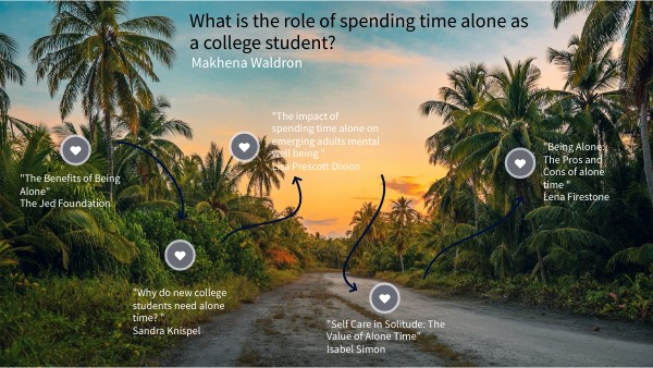 What is the role of spending time alone as a college student? | Genially