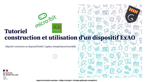 Tutoriel construction d'un dispositif ExAO | Genially