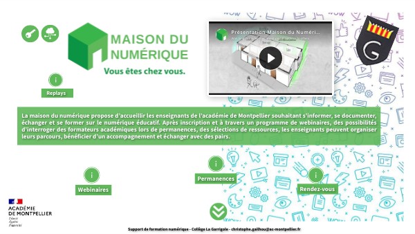 Maison du Numérique Montpellier | Genially