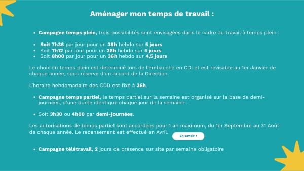 Temps de travail | Genially