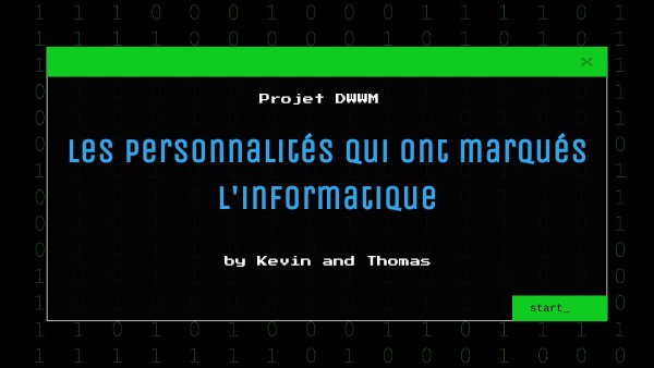 Projet DWWM | Genially