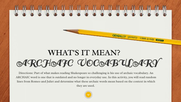 Archaic Vocabulary | Genially