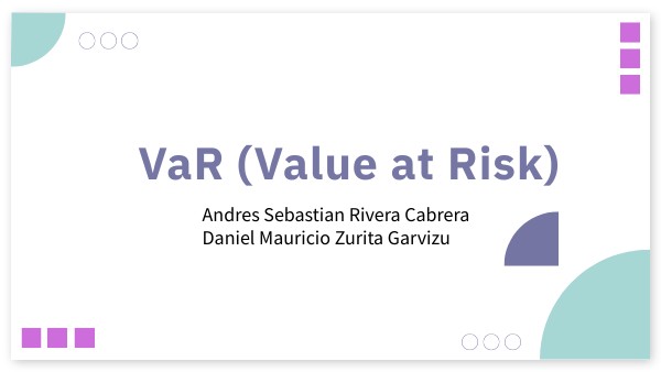 VaR (Value at Risk) | Genially
