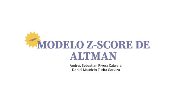 MODELO Z-SCORE DE ALTMAN. | Genially