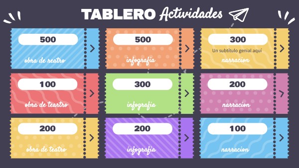 TABLERO DE ACTIVIDADES | Genially
