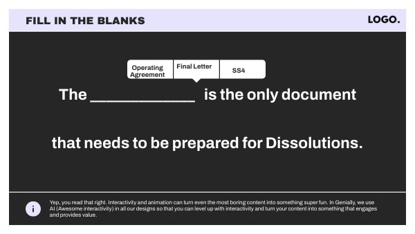 Corporate Dissolution | Genially